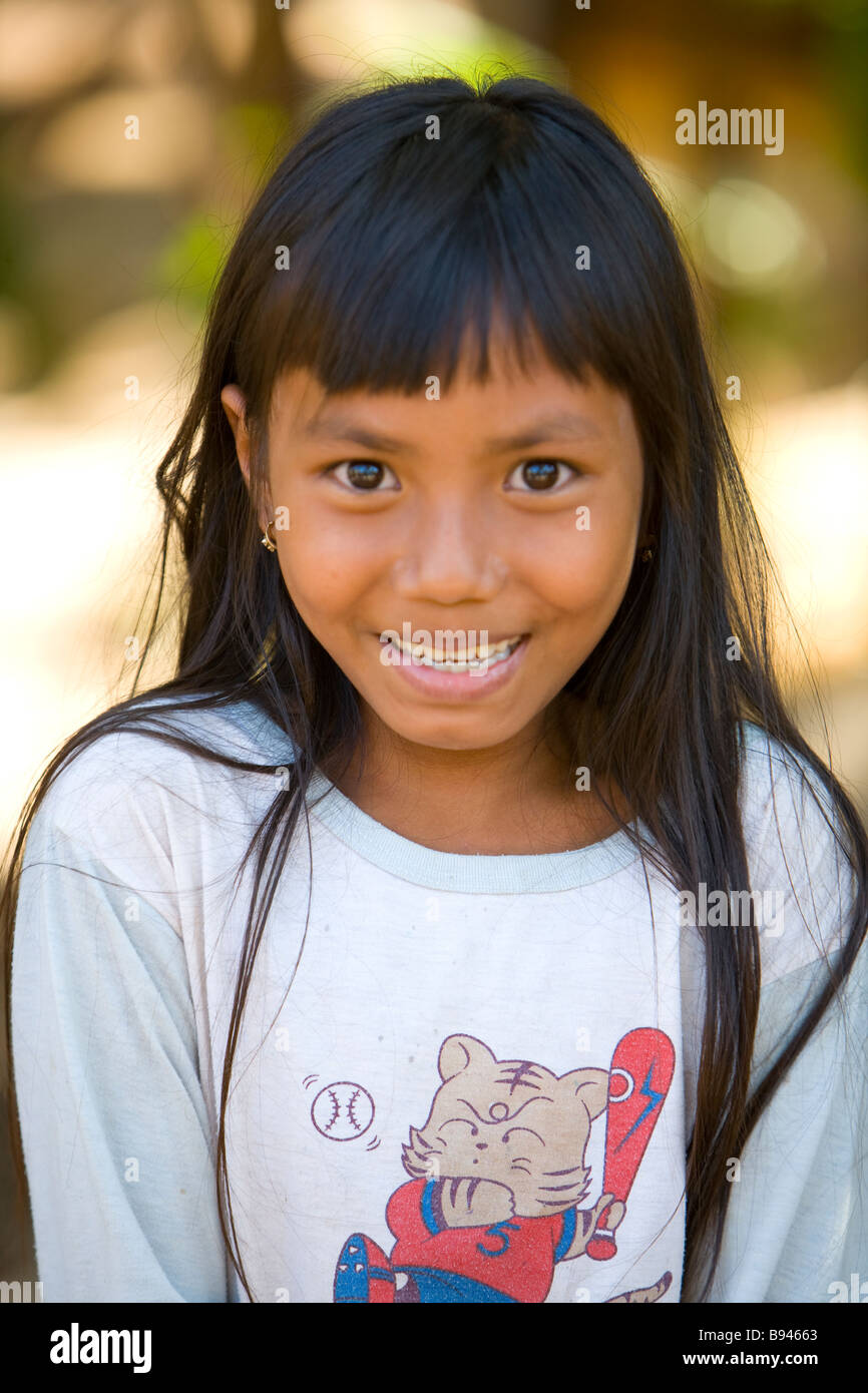 Young Cambodian Girl Photographed At An Island Village In The Mekong River Phnom Penh Cambodia