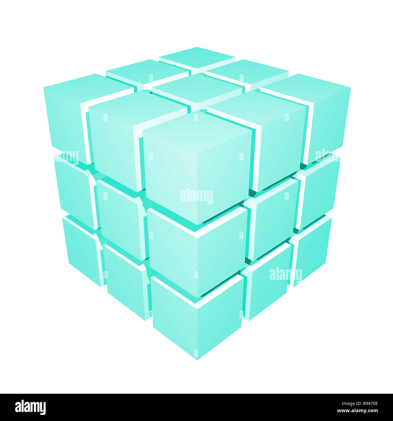 3D Cube Isolated Simple and Clean on White Stock Photo - Alamy