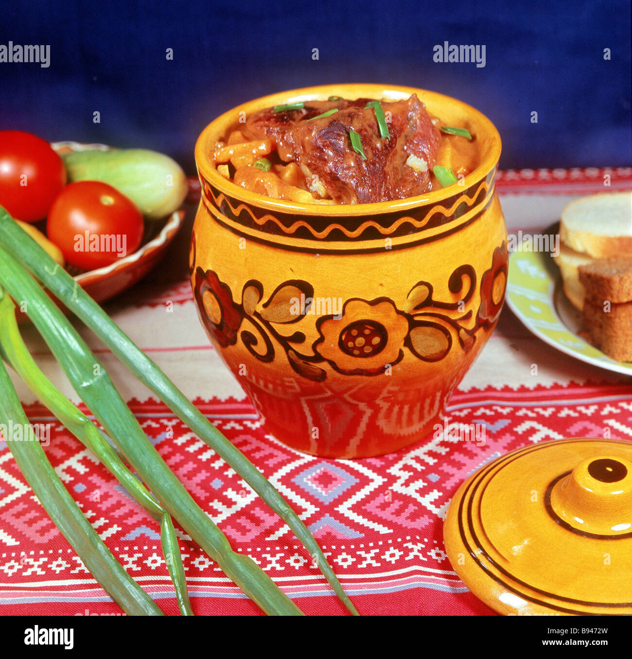 Beef stew a traditional Ukrainian dish Stock Photo - Alamy