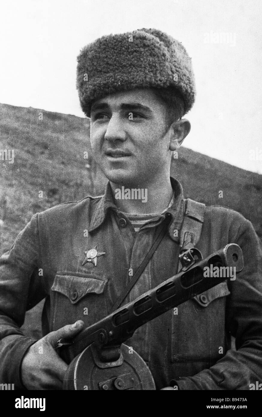 Reconnaissance man Shakhnazarov from the battalion of Caspian sailors ...