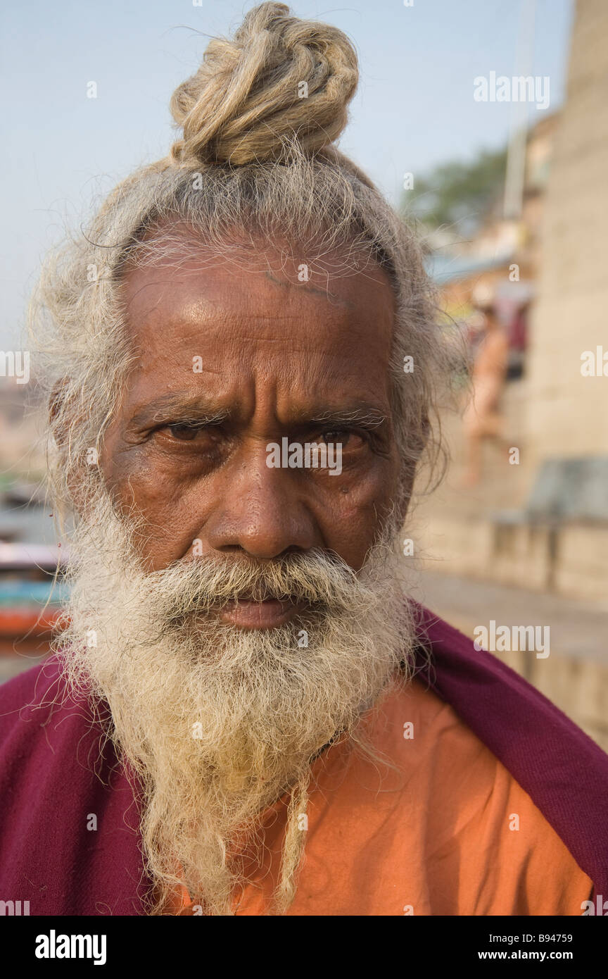 Indian Holy man Sadhu Varanasi Stock Photo - Alamy