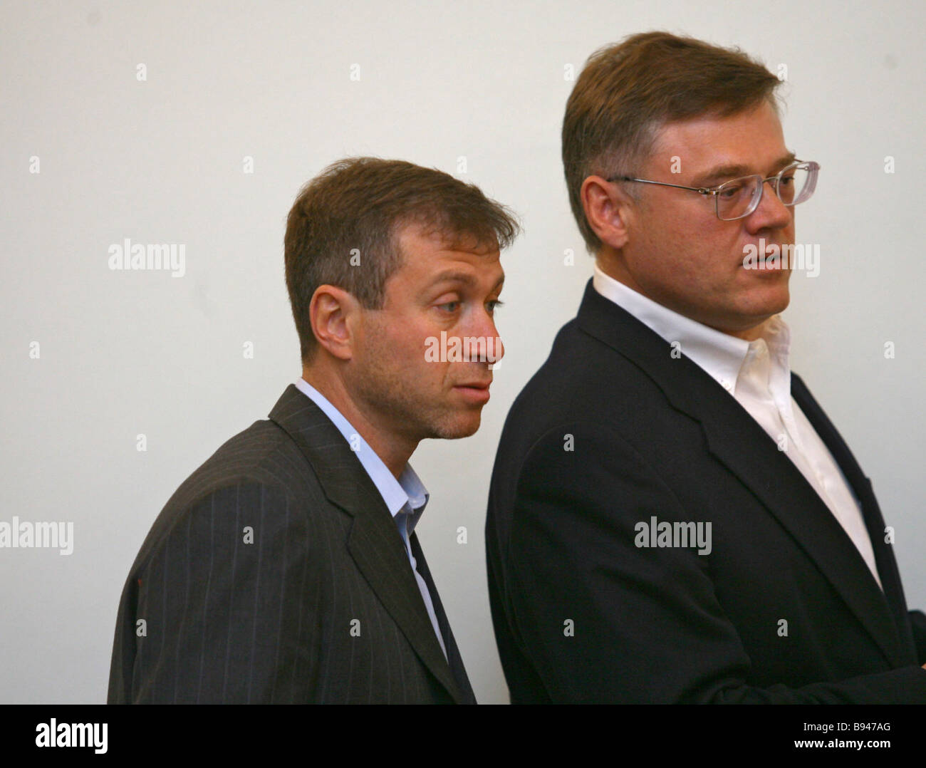 Chukotka regional governor Roman Abramovich to the left and Evraz ...