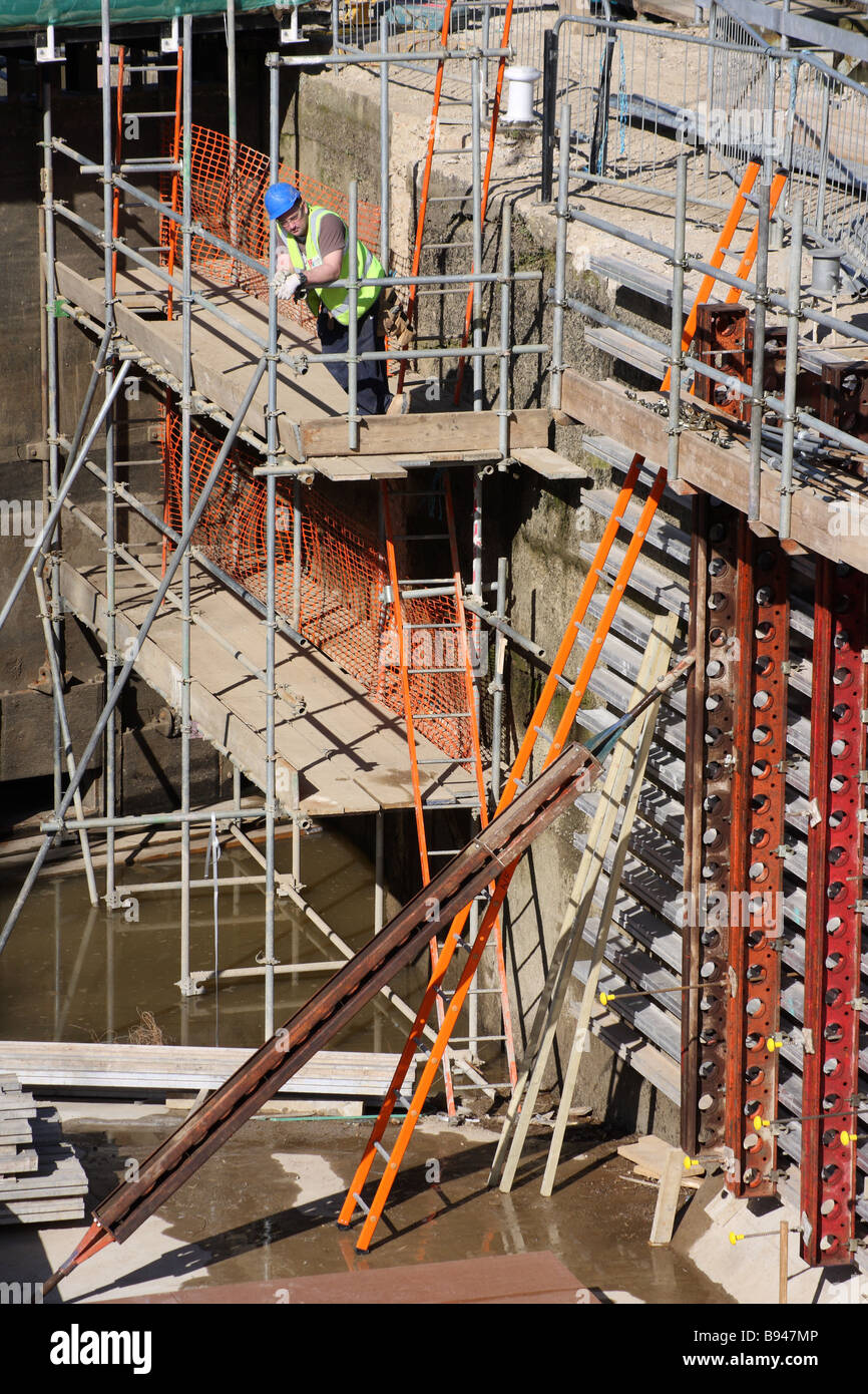 building construction site works lock wall replacement refurbishment ...