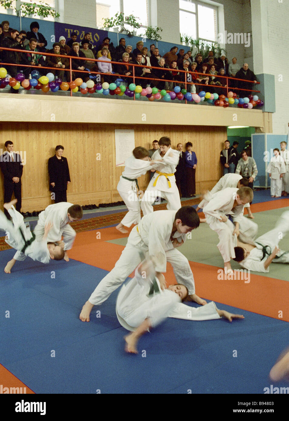 Judo contest at the sports boarding school Stock Photo - Alamy