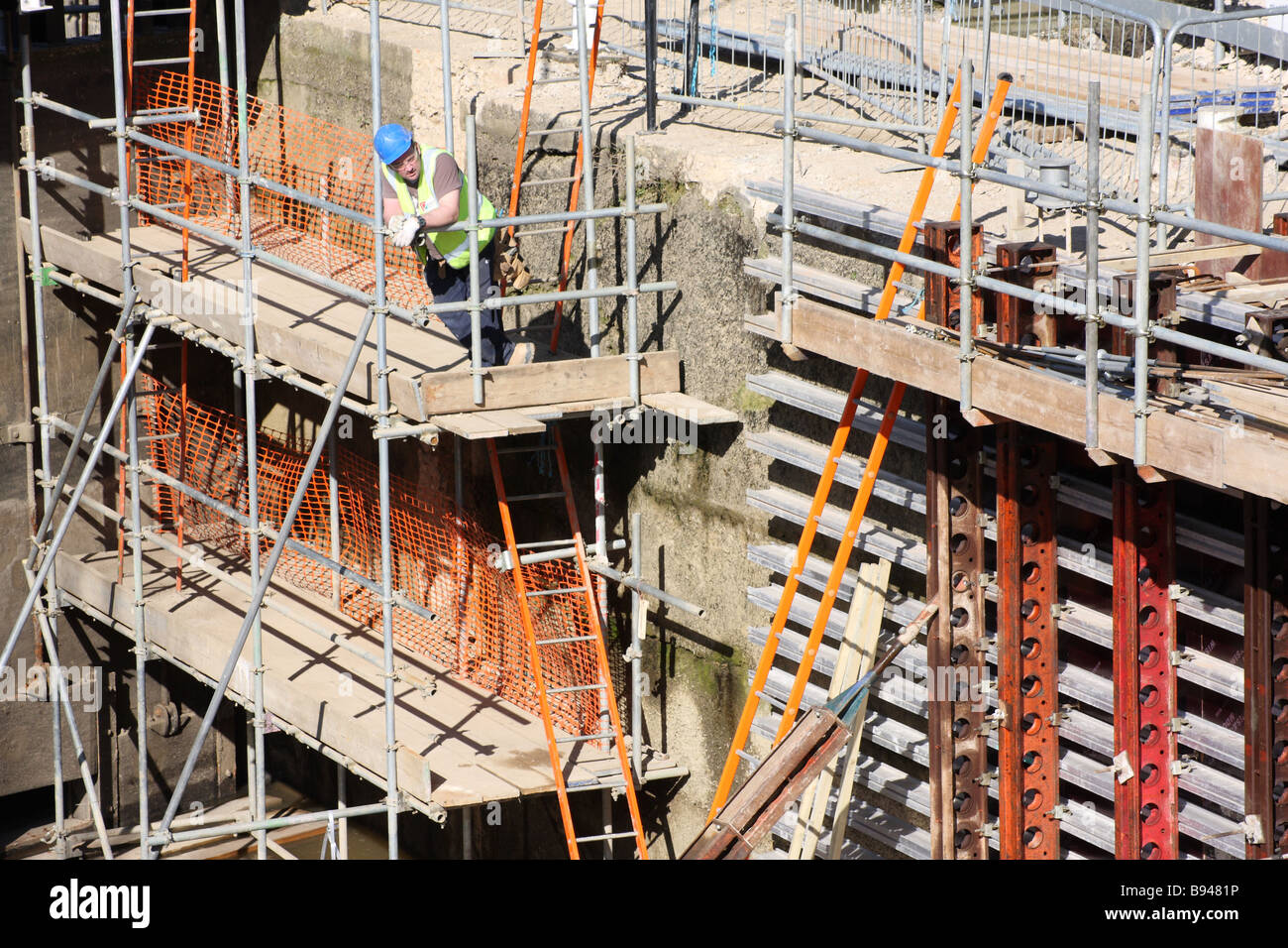 building construction site works lock wall replacement refurbishment ...