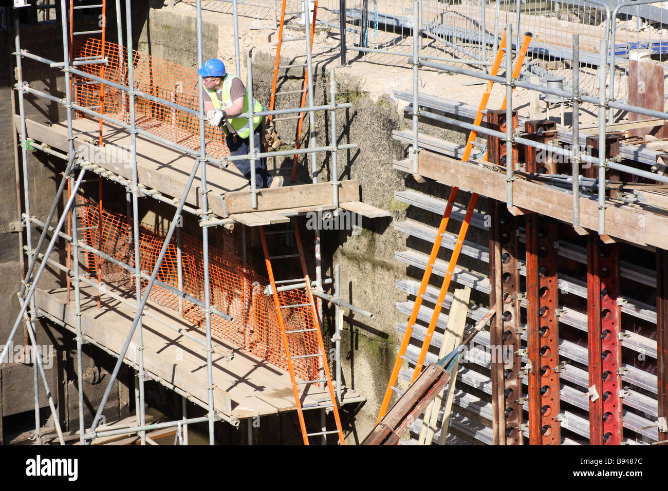 building construction site works lock wall replacement refurbishment ...