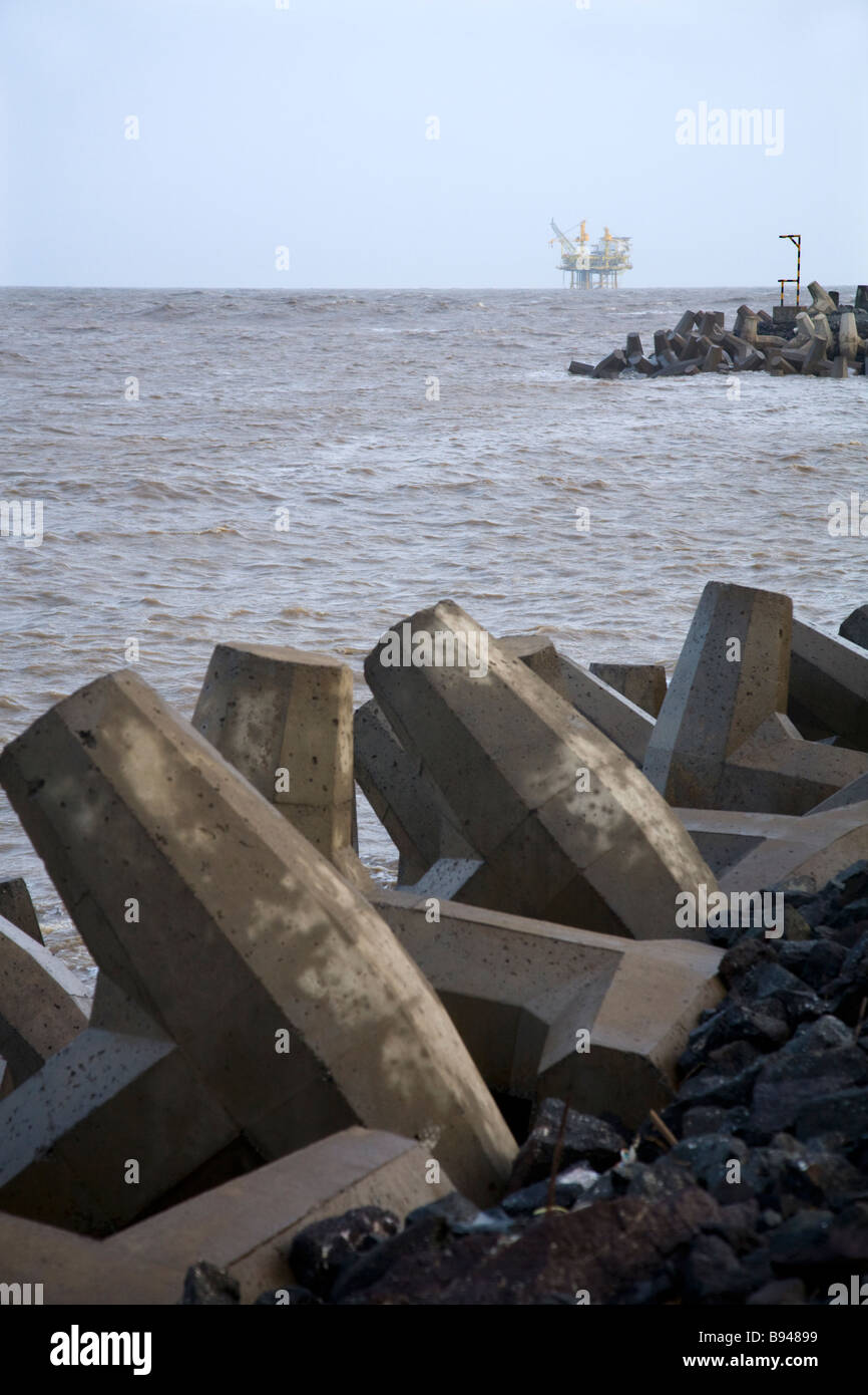 Coastal sea defences near Hazira, Surat, Gujarat. India Stock Photo - Alamy
