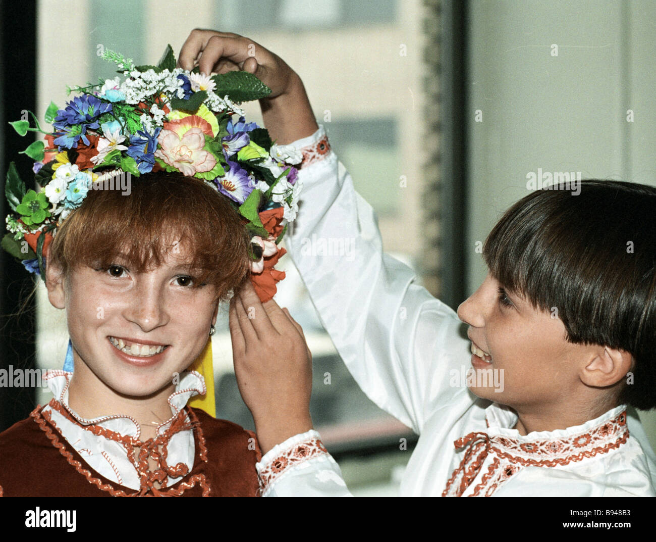 A member of the Nika dance group from the Ukrainian town of Nikopol ...