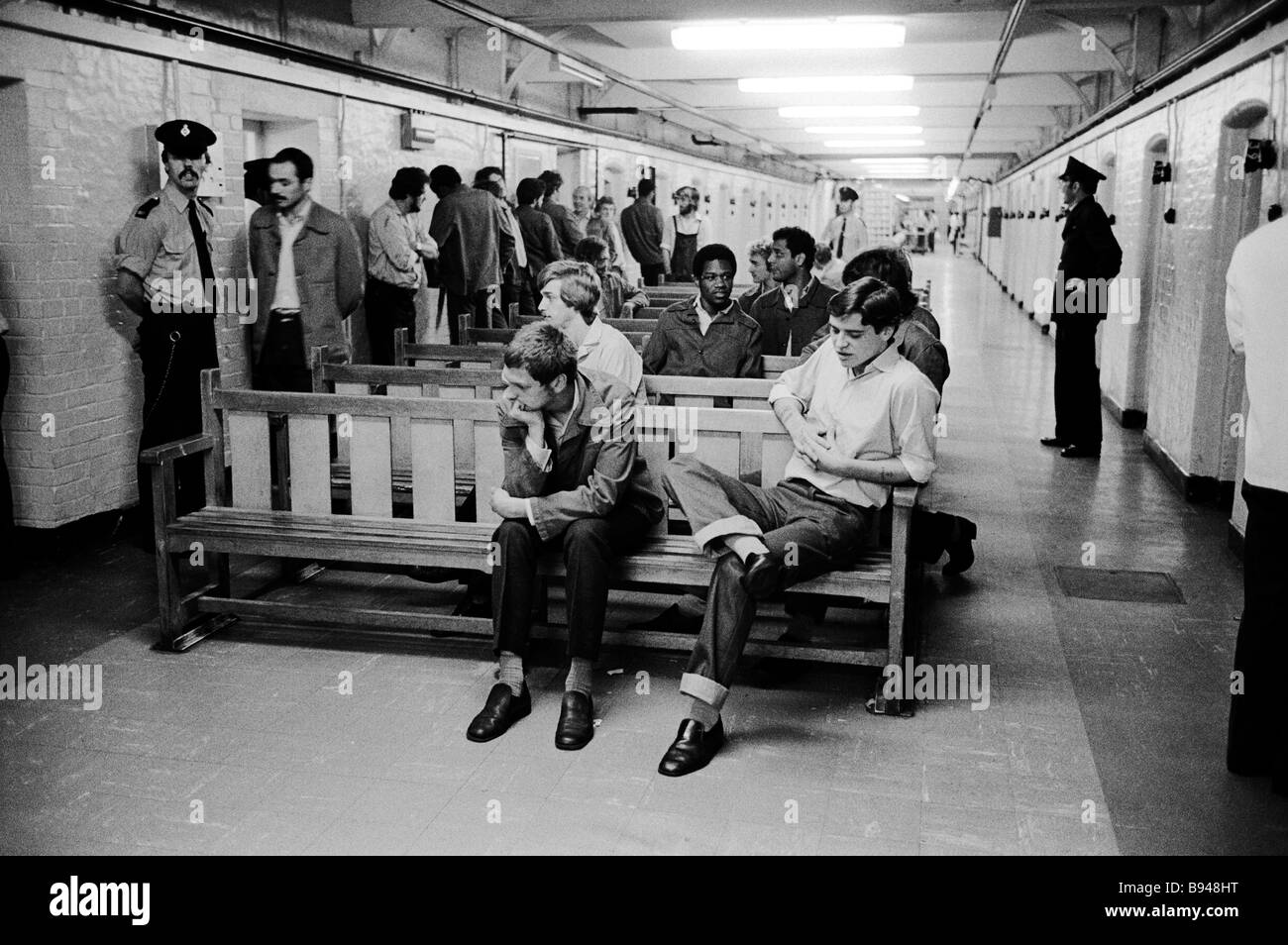 Prisoners relax in the recreation area on the landings at Pentonville ...