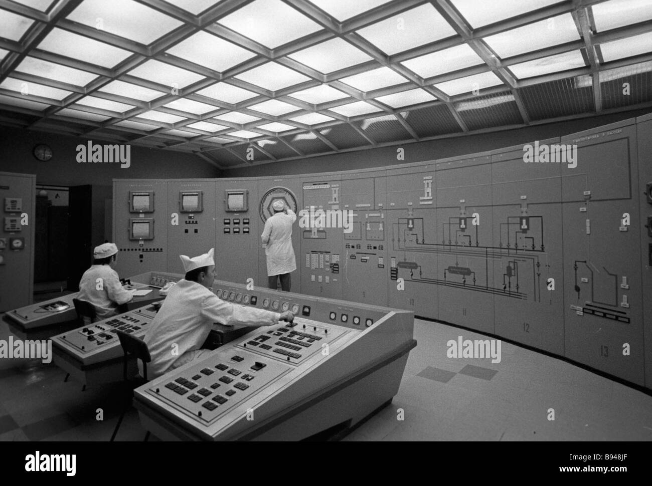 Reactor reloading control console at Shevchenko nuclear power plant ...