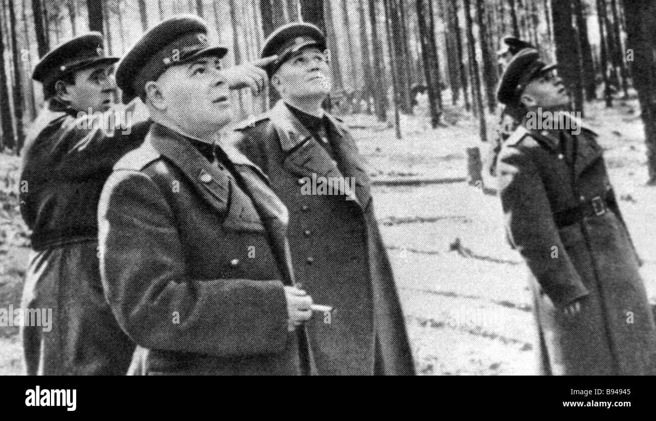 Marshal of the Soviet Union Ivan Konev center at command post of ...