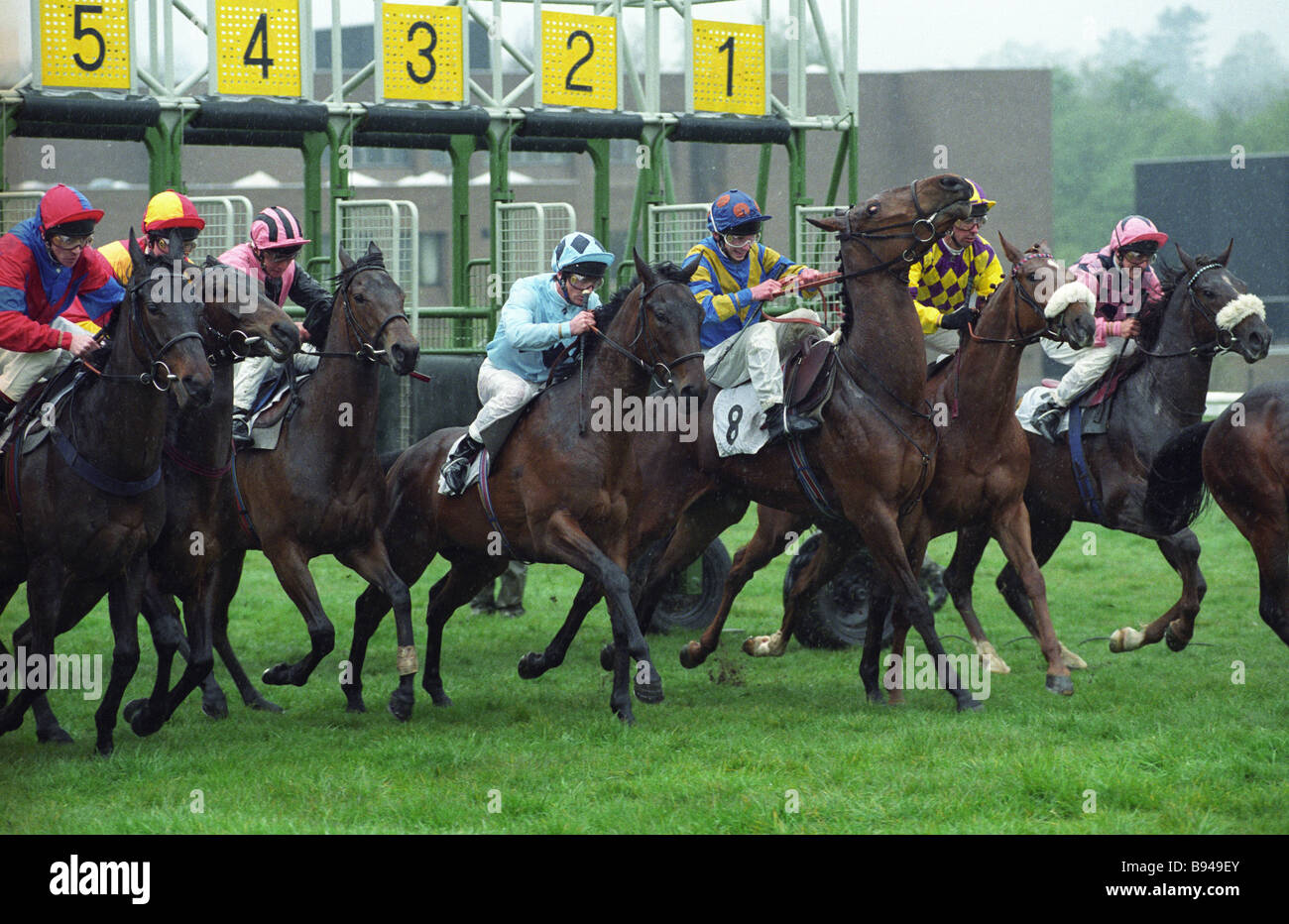 There off Start of Flat Race at Dunstall Park Wolverhampton England Uk ...