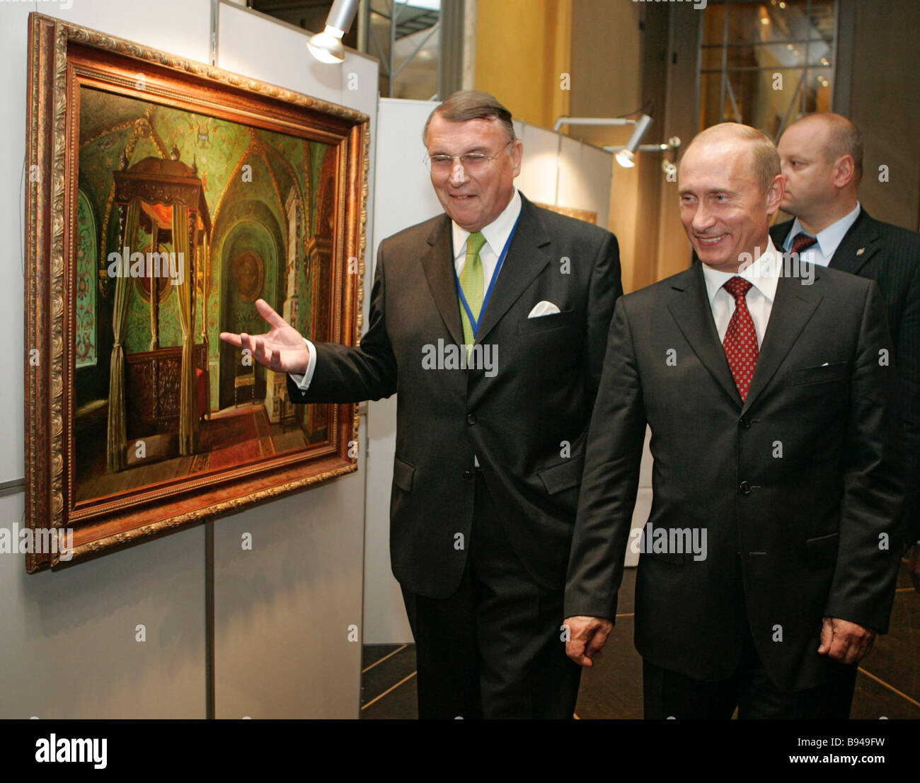 Russian President Vladimir Putin right and Dr Klaus Mangold Chairman of ...