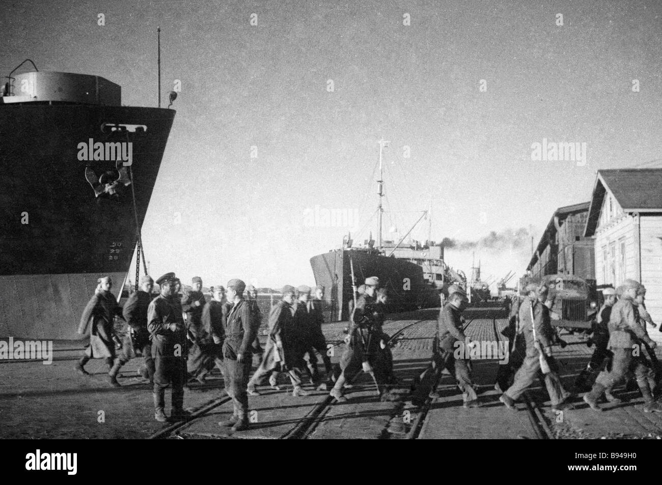 Assault units of the Red Army enter the port after defeating Japanese ...