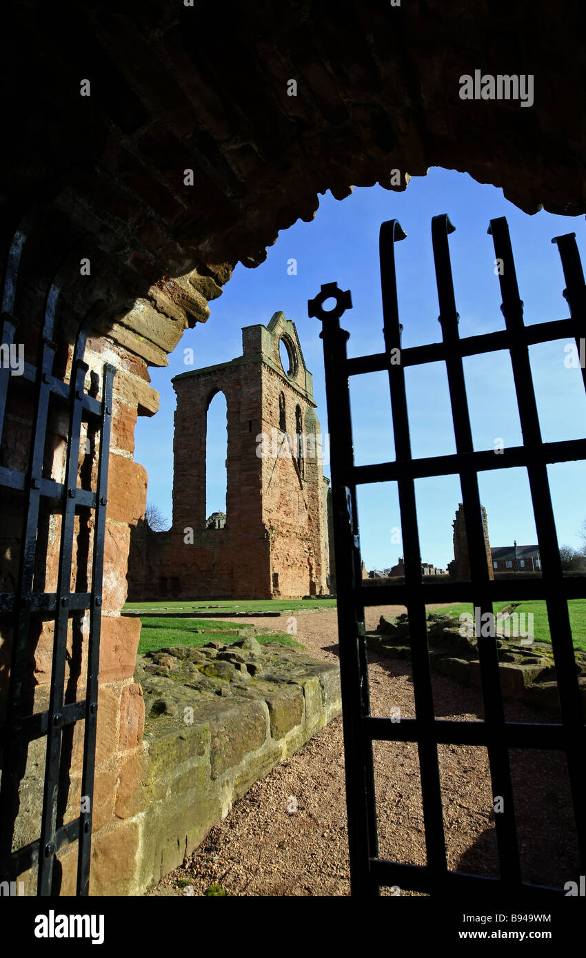 The stone ruins of the famous and historically important Arbroath Abbey ...