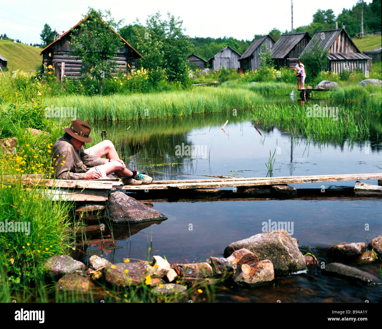 Summer idyll in a North Russian village Stock Photo - Alamy