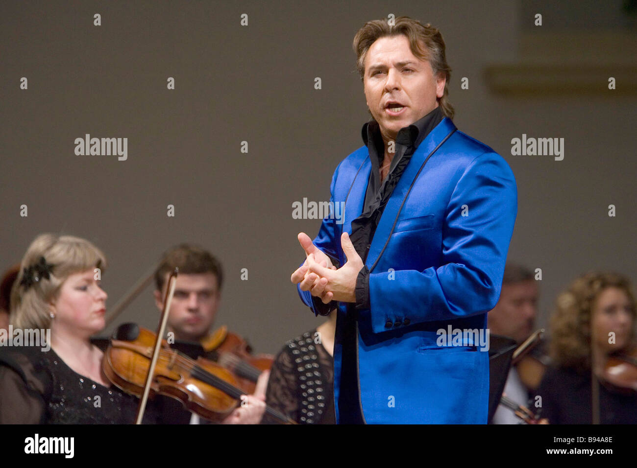 Renowned tenor Roberto Alagna having his first Moscow solo concert at ...