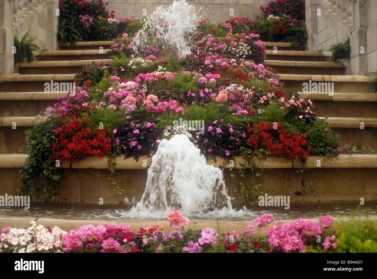 Fountain flowers layers hi-res stock photography and images - Alamy