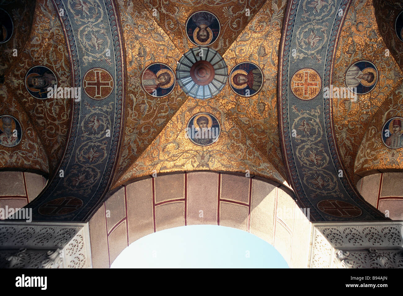 Ceiling of the entrance to the Church of Agios Dionysios in Zakynthos ...