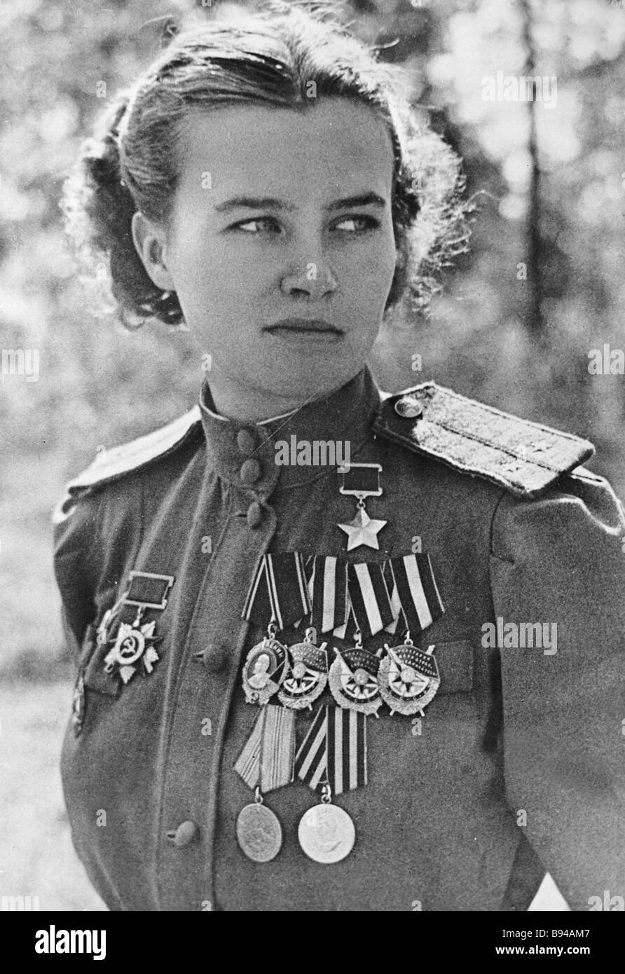 Hero of the Soviet Union commander of the 46th Guards Air Regiment ...