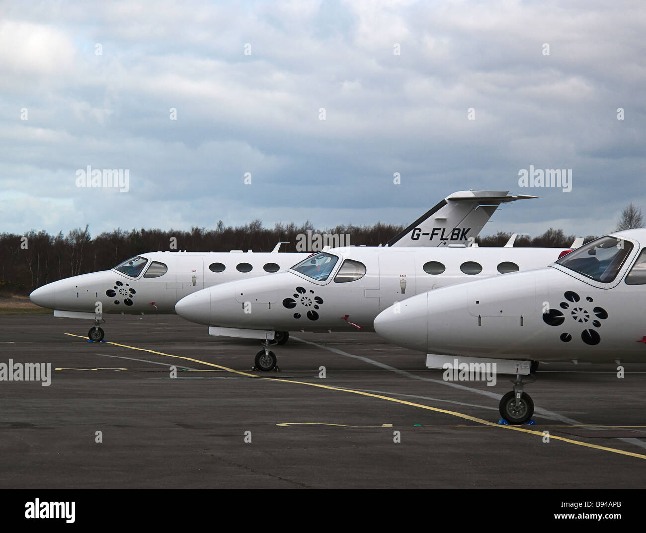Trio of Executive Jets Stock Photo - Alamy
