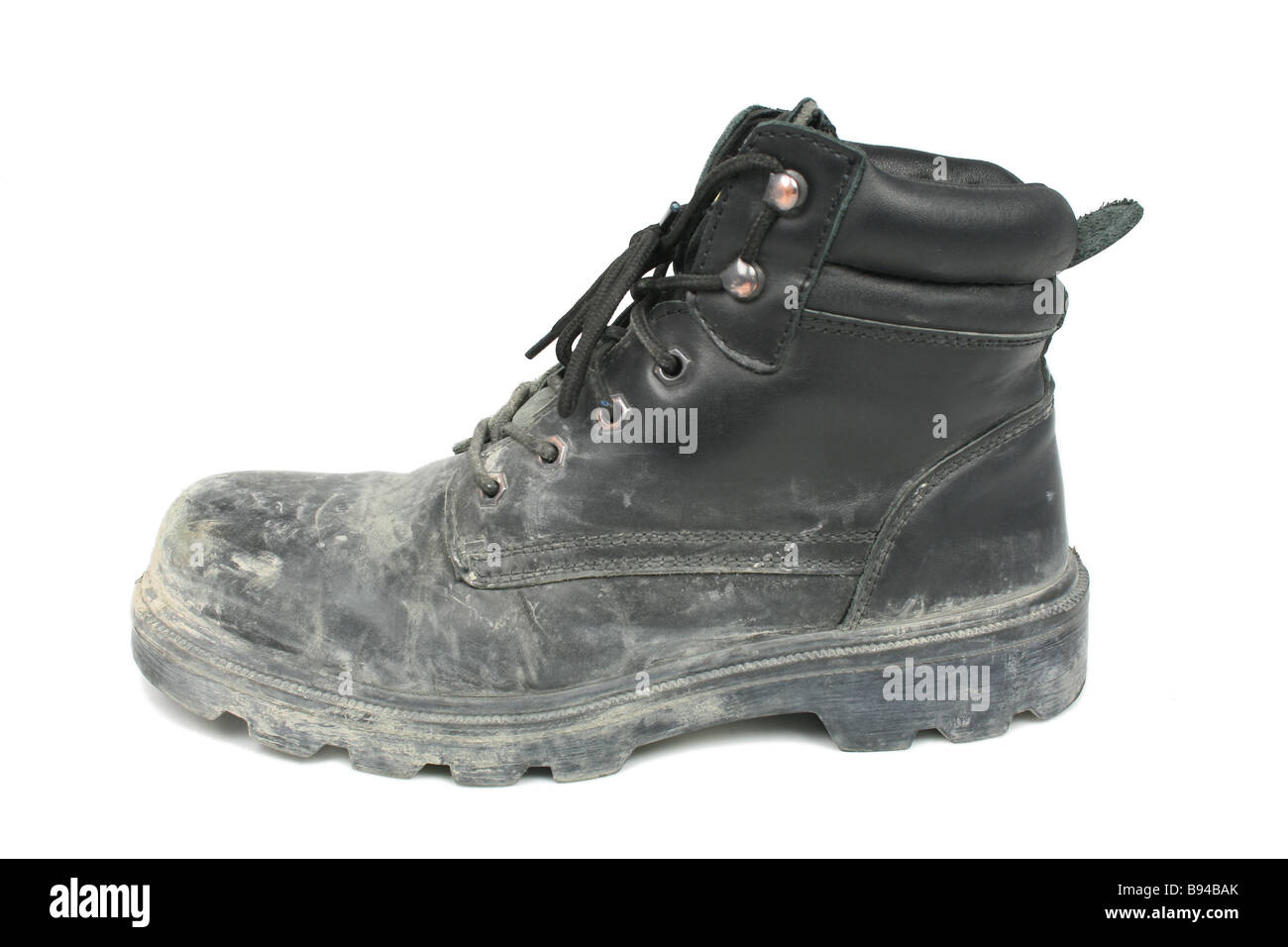 One old work boot Stock Photo - Alamy