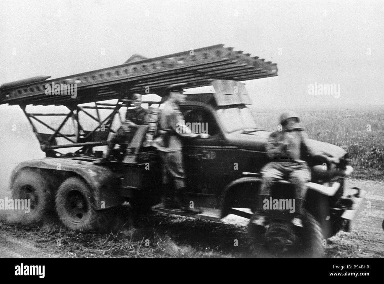 A Katyusha rocket launcher on the front during the WWII years Stock ...