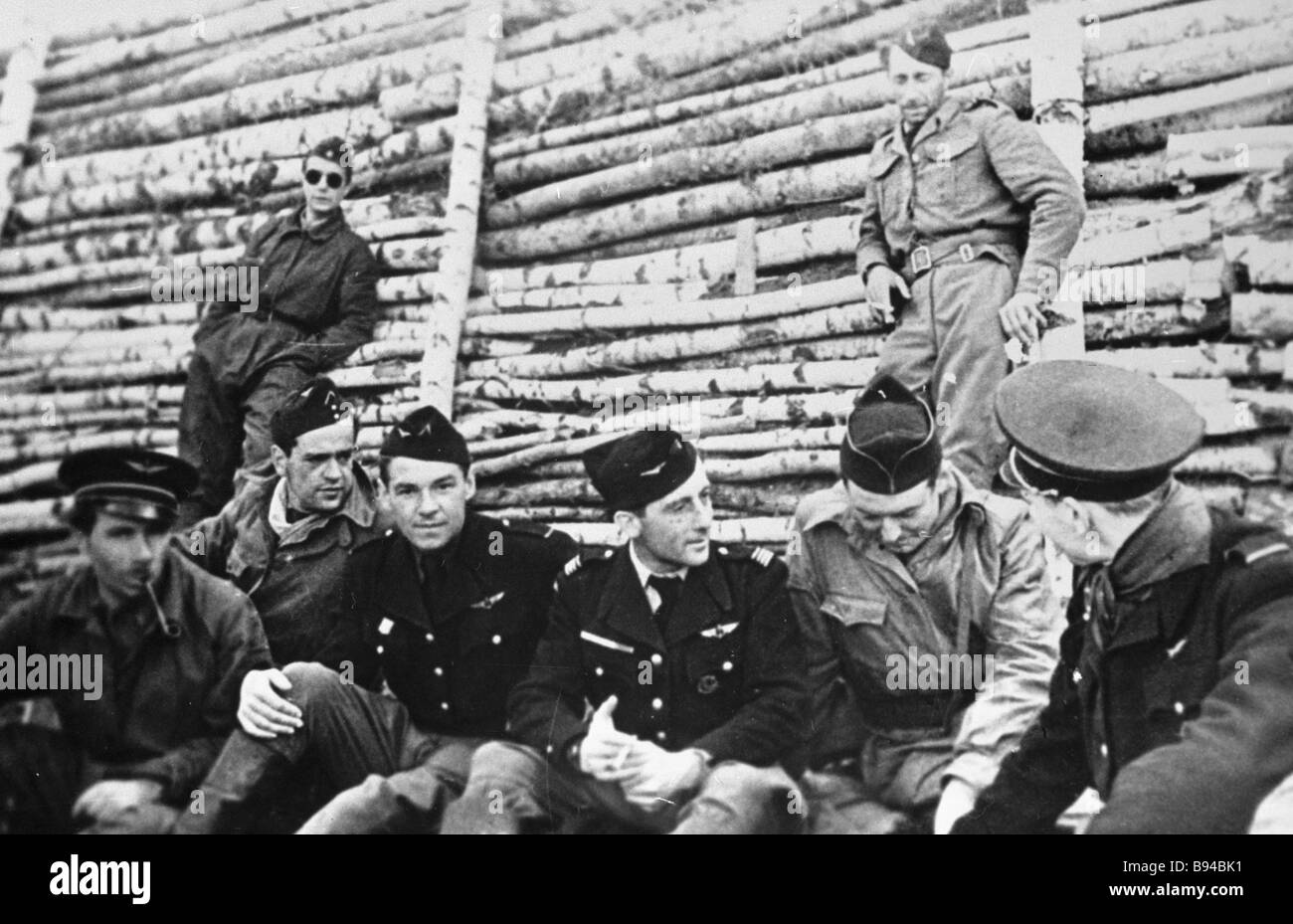 French pilots of the Normandie Niemen fighter squadron during the ...
