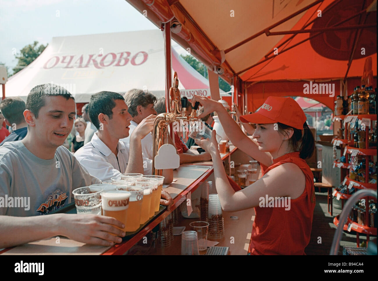 Beer drinkers rallying at Luzhniki Stadium for the fifth Moscow Beer ...