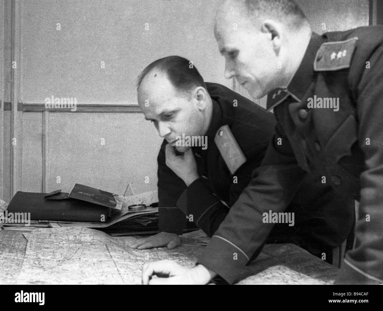 Ivan Konev the commander of the North West front right and Fyodor Bokov ...