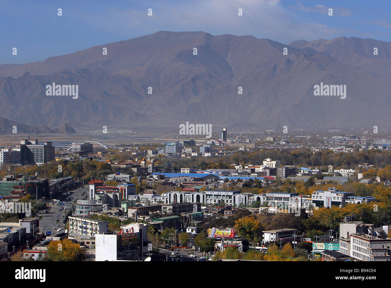 A panorama of Lhasa the capital of Tibet Stock Photo - Alamy