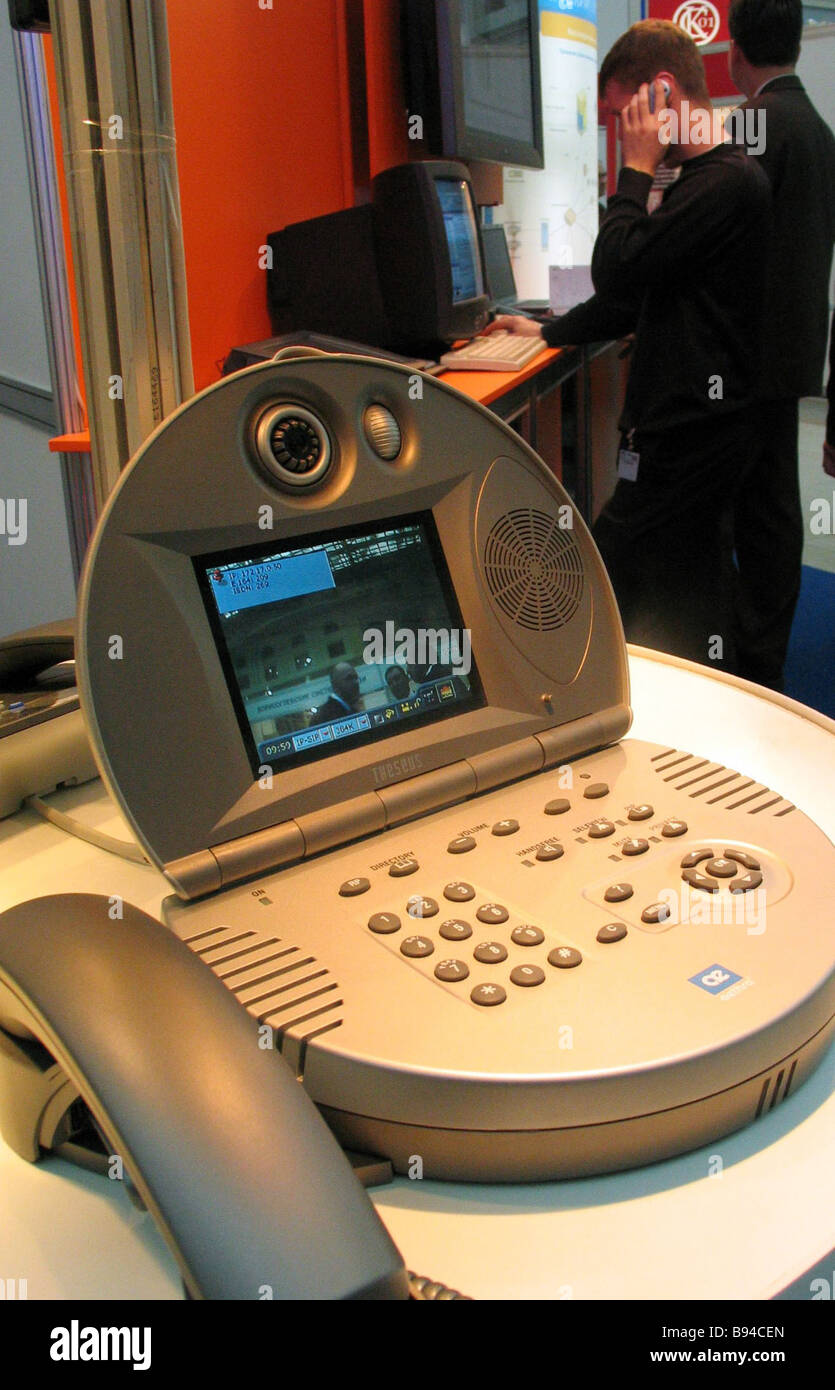 A video phone at the International exhibition of departmental and ...