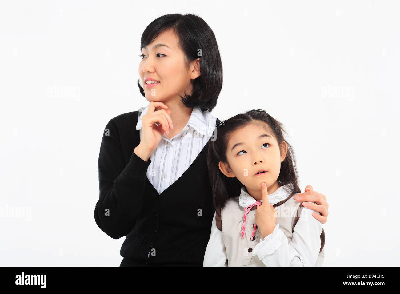 Miss Teacher and Young Girl Stock Photo - Alamy