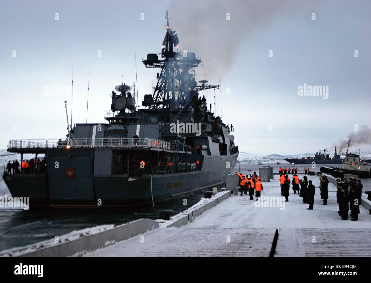 The Admiral Levchenko anti submarine warfare ship returning to base at ...