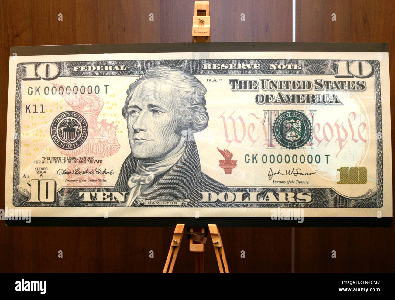 The official presentation of the new 10 US dollar note design in Moscow ...