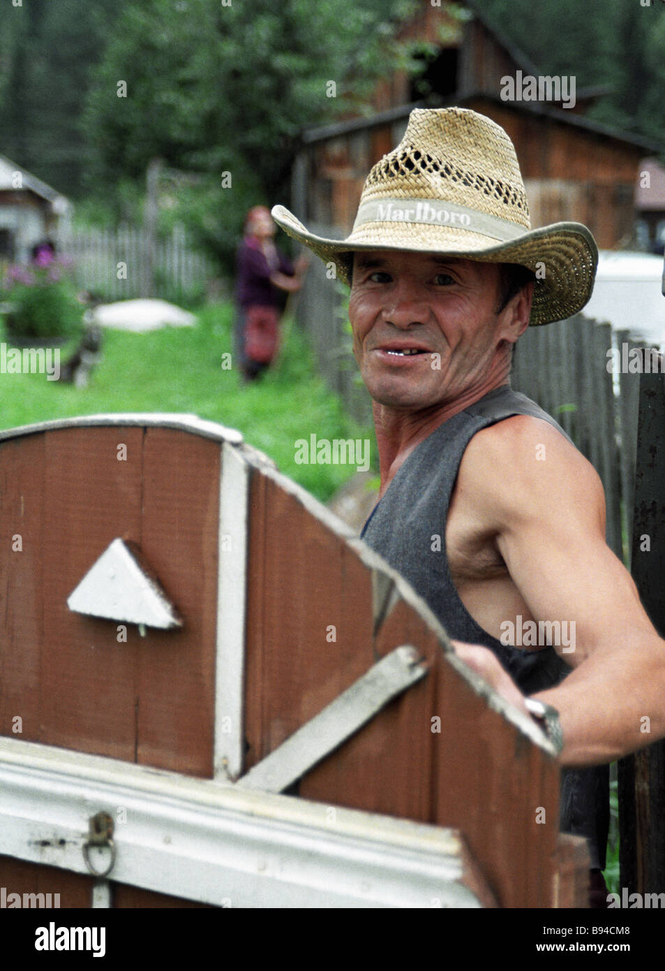 A villager of Artybash Altai in his yard Stock Photo - Alamy