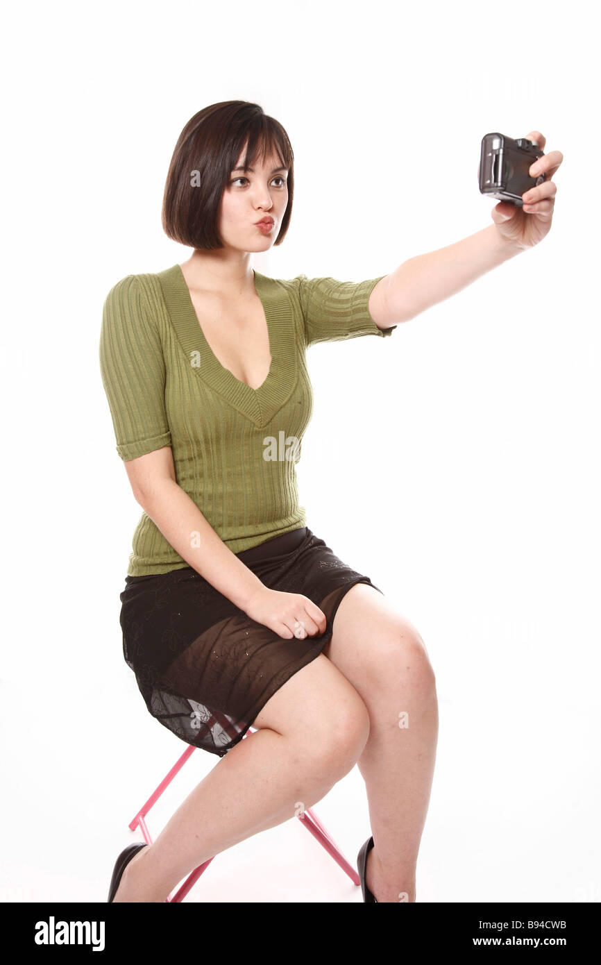 Japanese girl camera Cut Out Stock Images & Pictures - Alamy