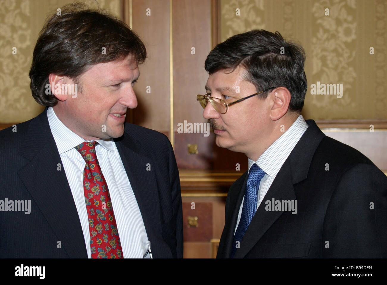 Chairman of the Investors Rights Association Sergei Generalov right and ...