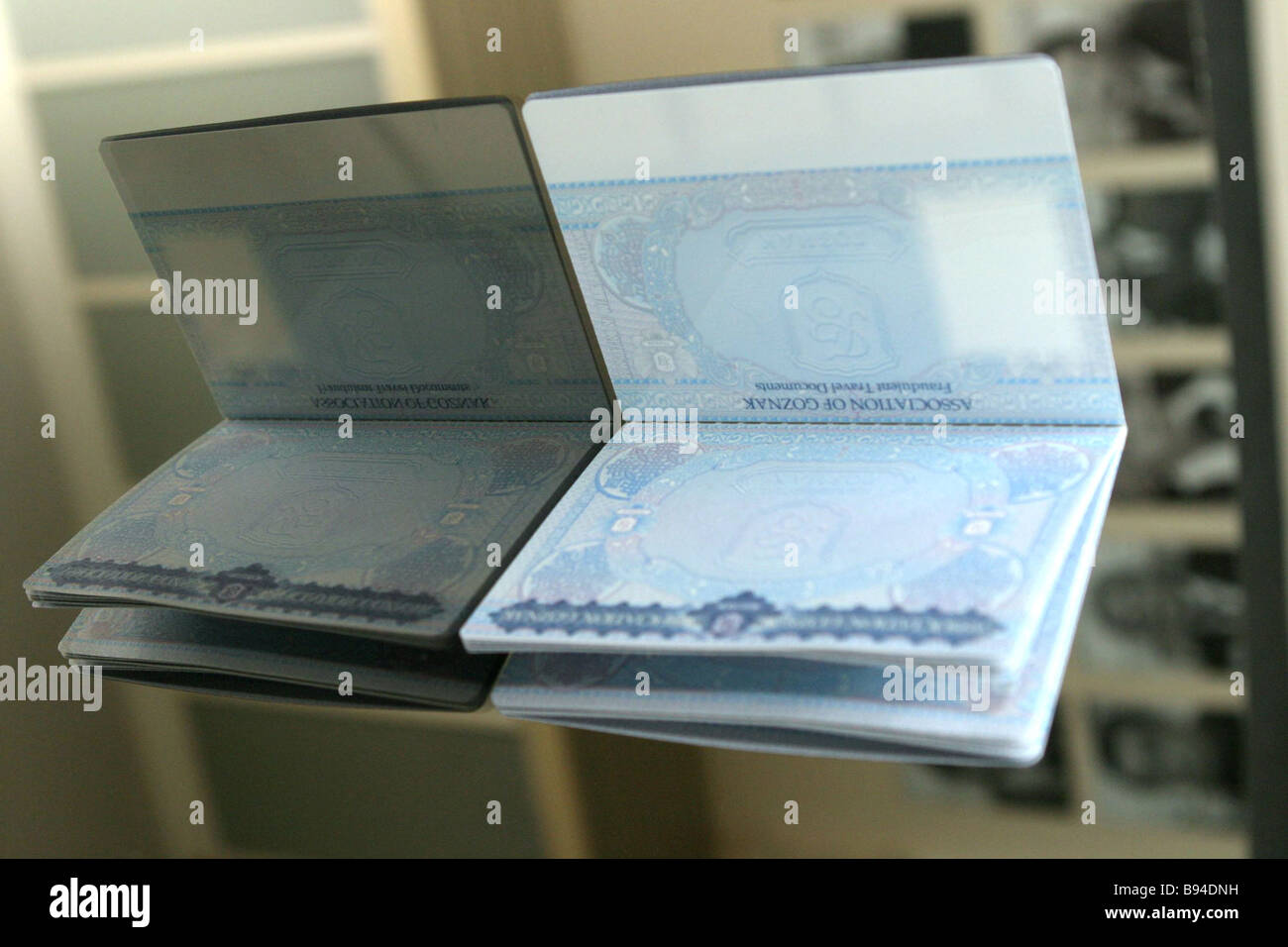 The inner pages of the new Russian passport Stock Photo - Alamy