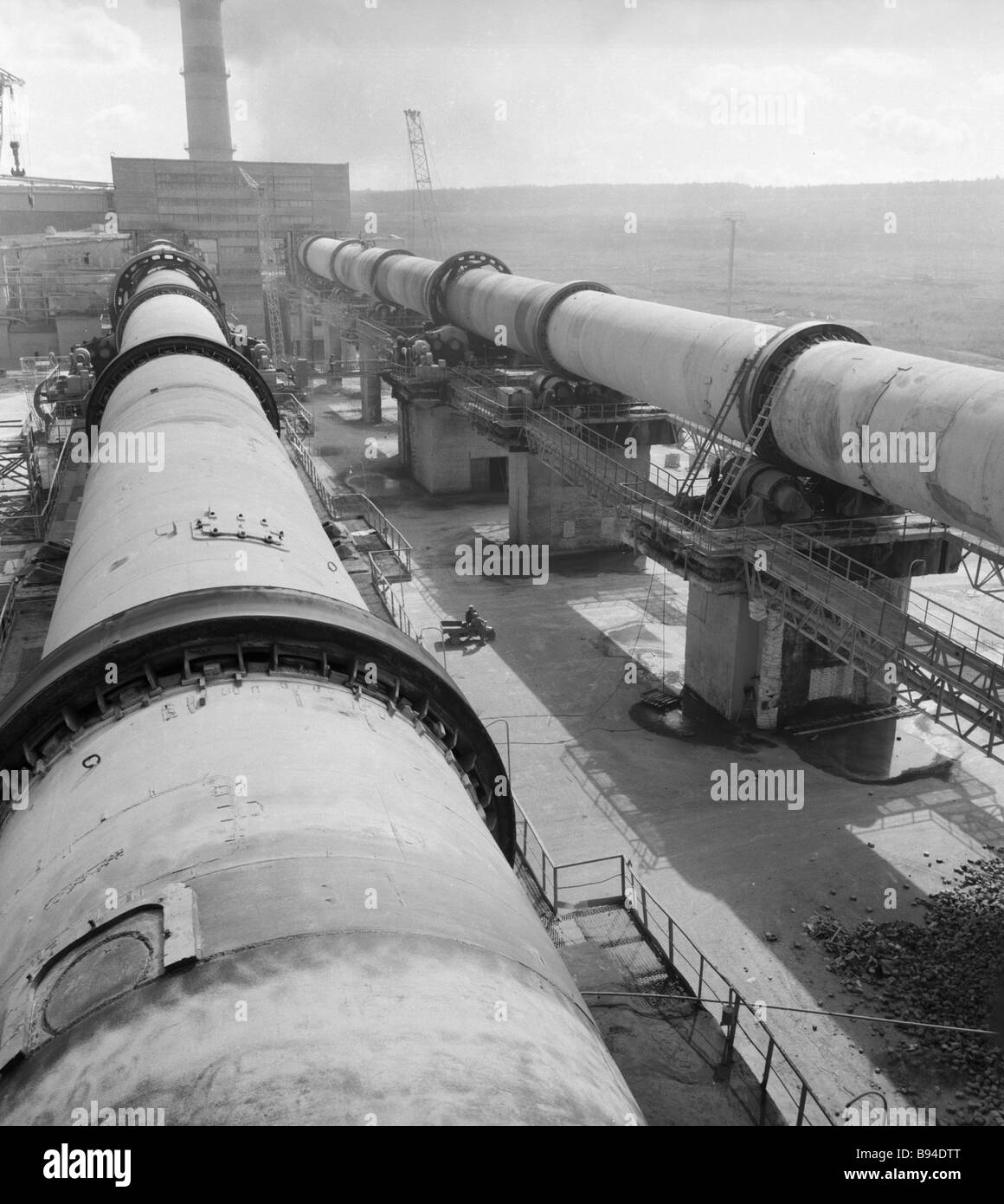 Rotary kilns at the Alekseyevsky Cement Works Mordvinian Autonomous ...