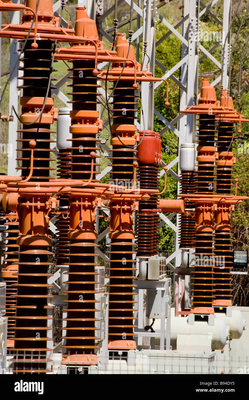 Europe Spain Andalucia Sierra Nevada mountains electrical substation ...