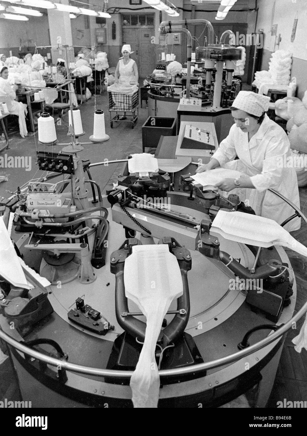 Production of stockings at Chernovtsy hosiery production enterprise ...