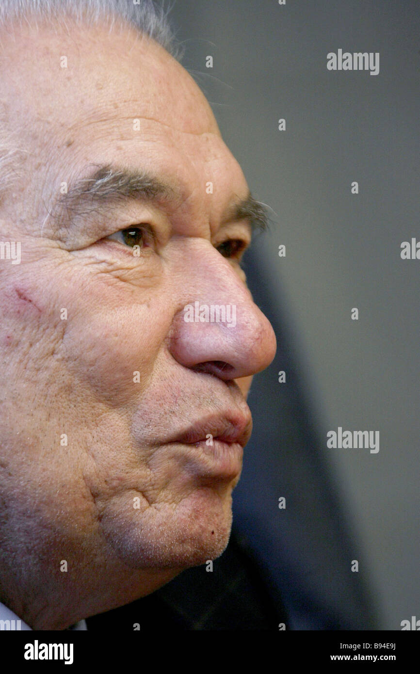 Writer Chingiz Aitmatov the head of the panel of judges of the ...