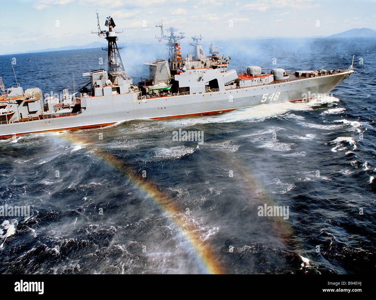The Admiral Panteleyev anti submarine warfare ship of the Pacific Fleet ...