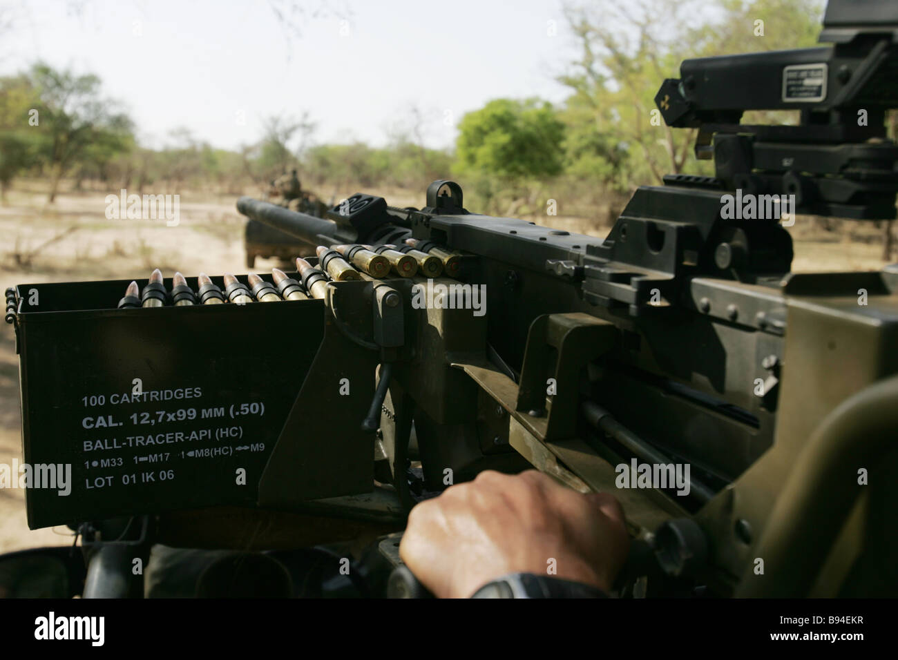Browning 12.7mm (0.5) Heavy Machine Gun with ammunition Stock Photo - Alamy