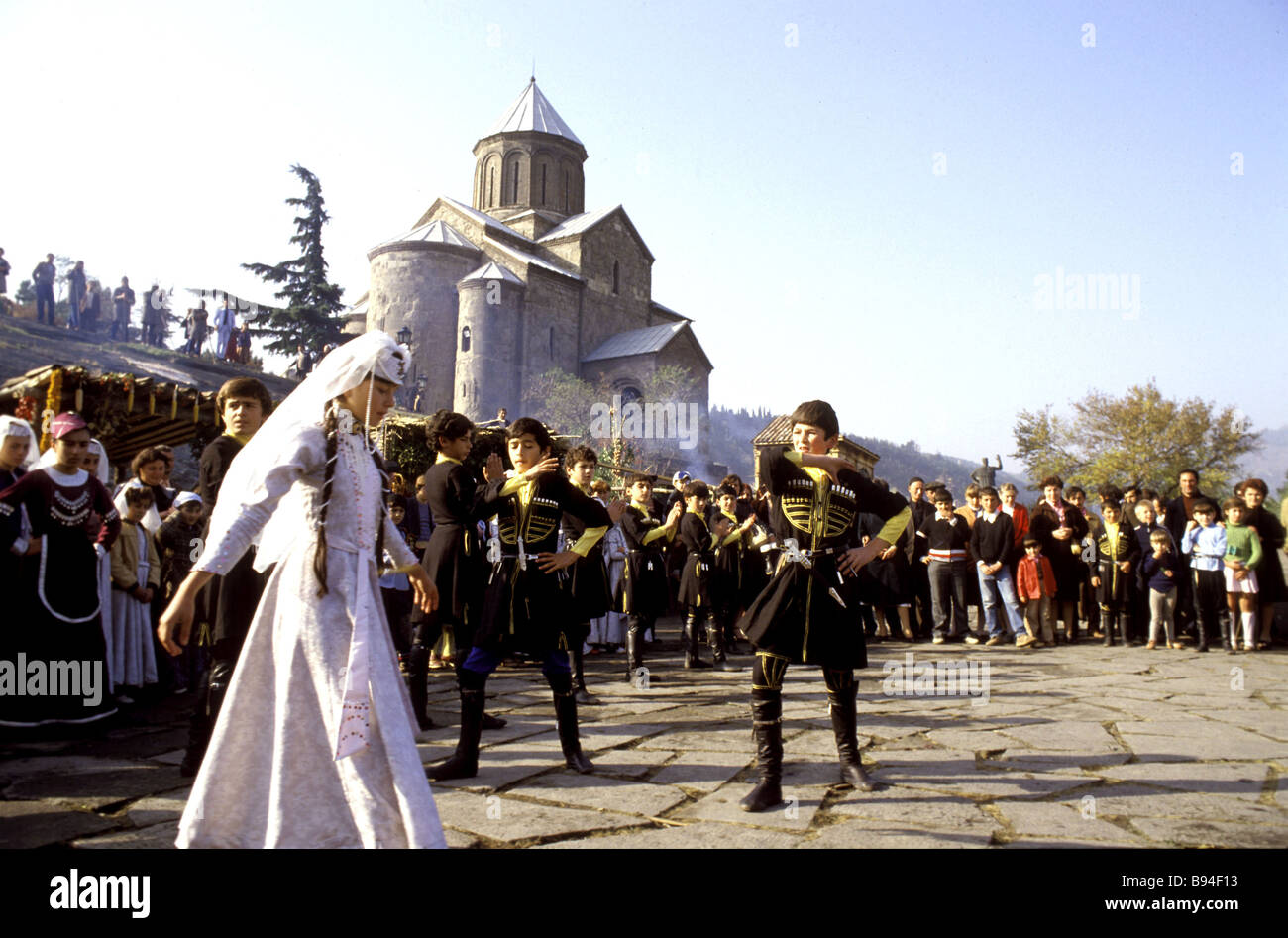 Folk dancers on Tbilisoba City Day in Tbilisi the Georgian capital in ...