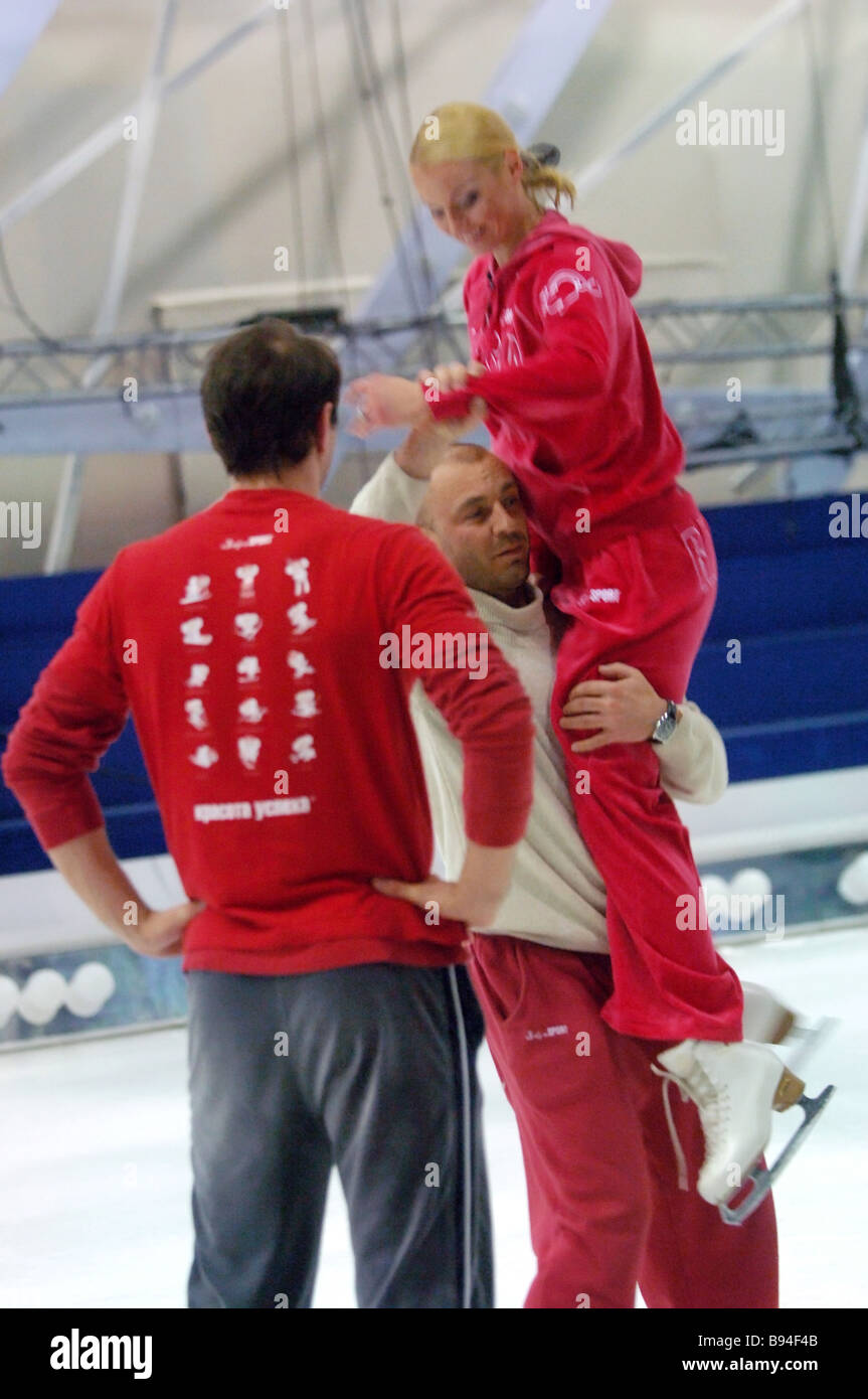 Russia s figure skating coach Alexander Zhulin center background ballet ...