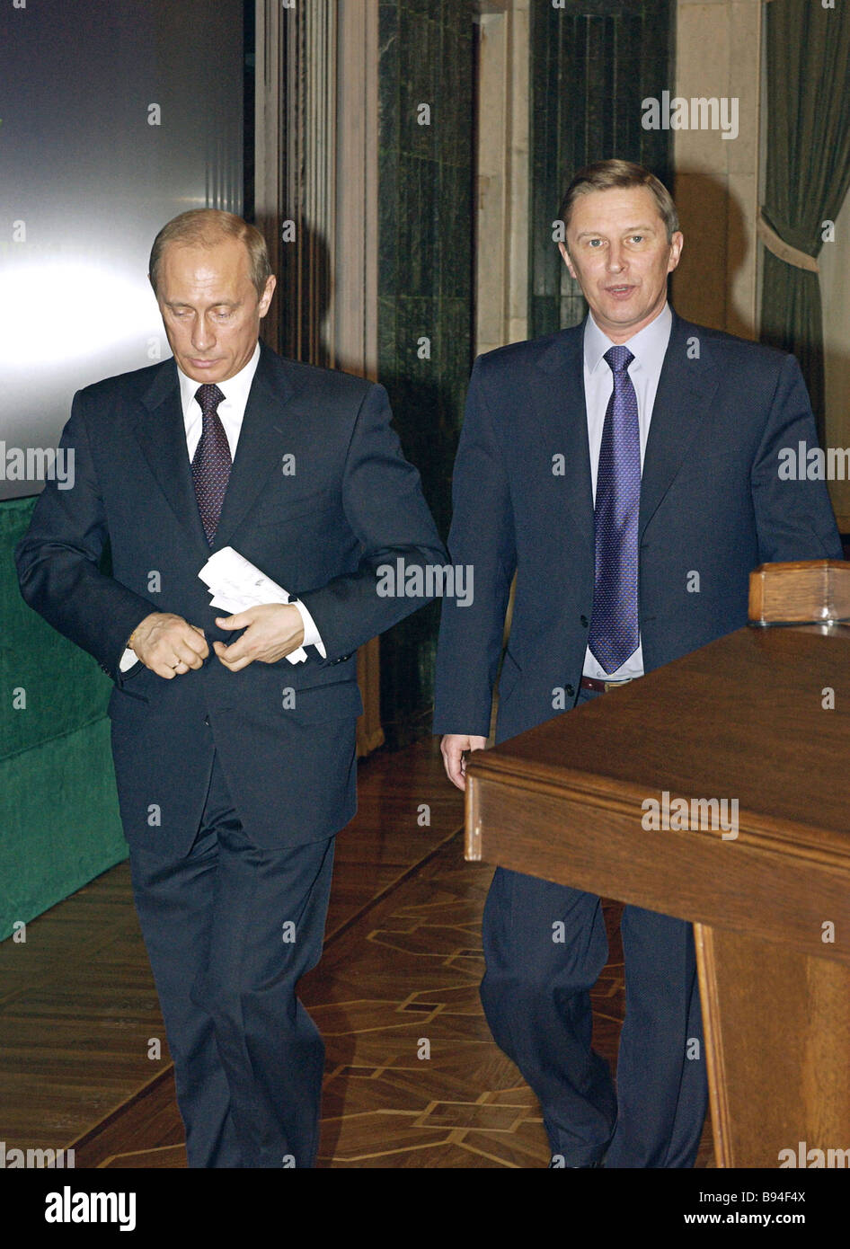 President Vladimir Putin left and Defence Minister Sergey Ivanov ...