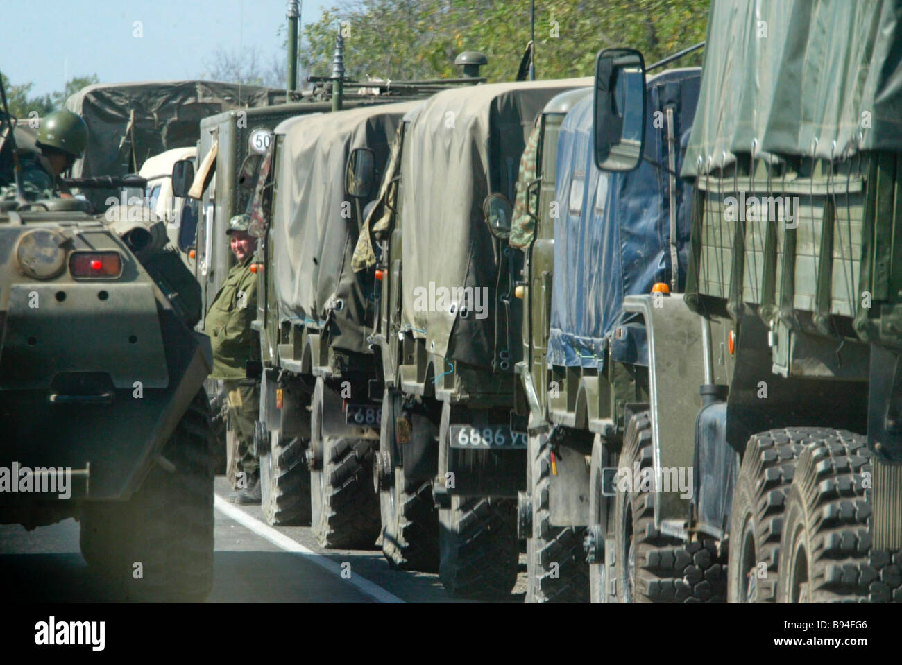 Interior troops armored personnel carriers in the vicinity of the ...