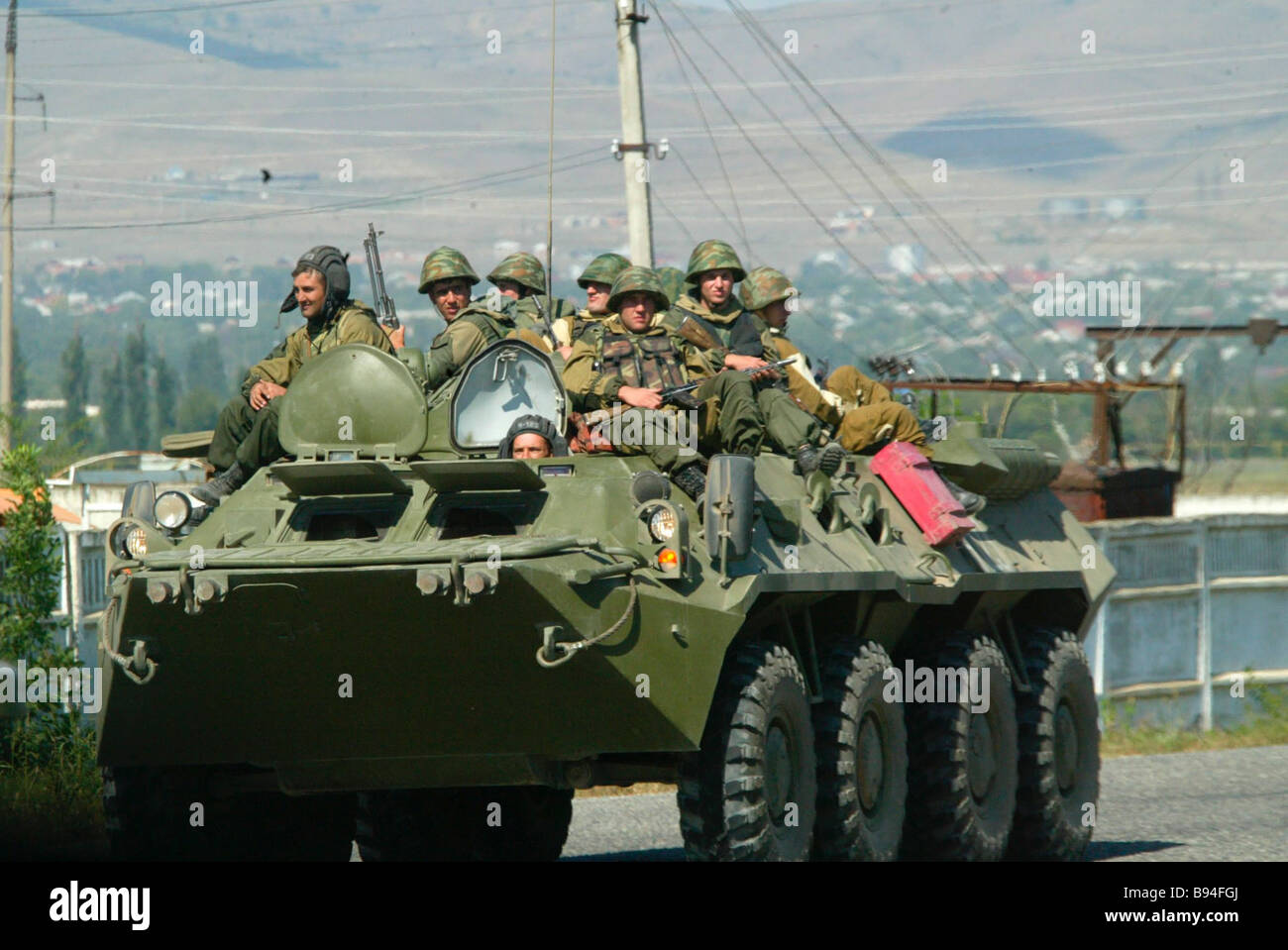 Interior troops armored personnel carrier in the vicinity of the Kavkaz ...